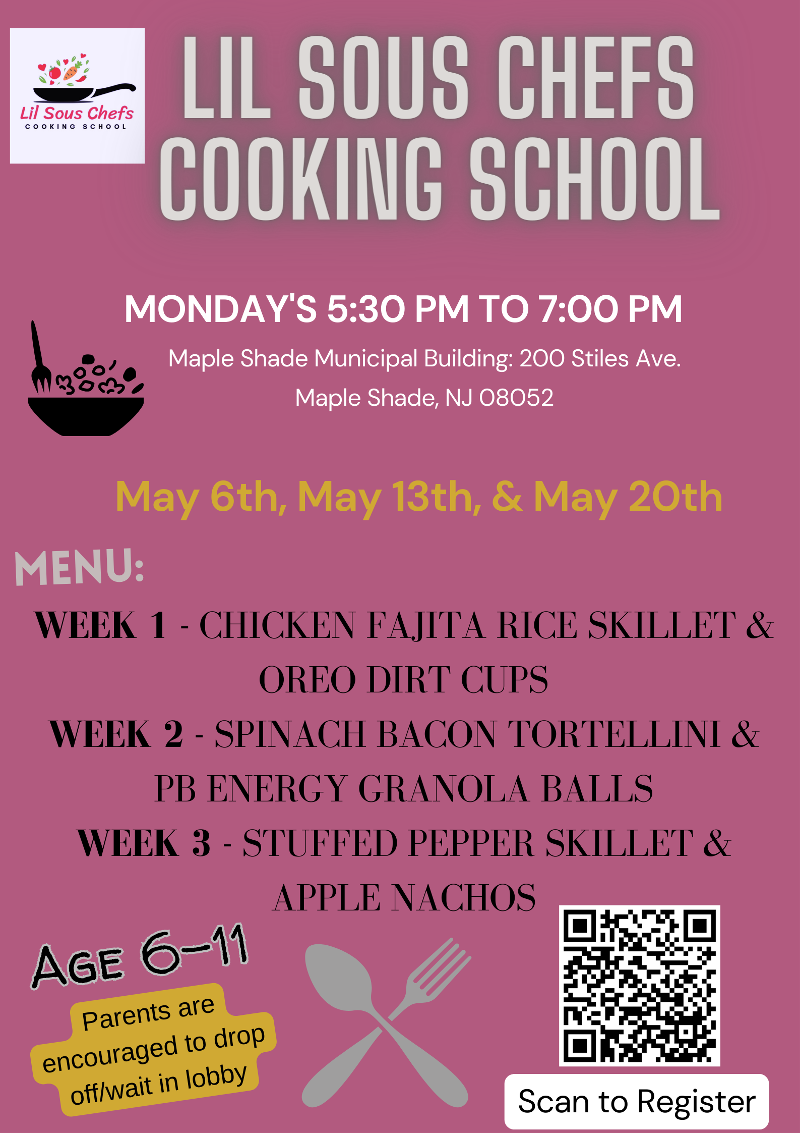 May 3 week Cooking Series – Lil Sous Chefs Cooking School | Fun Cooking ...