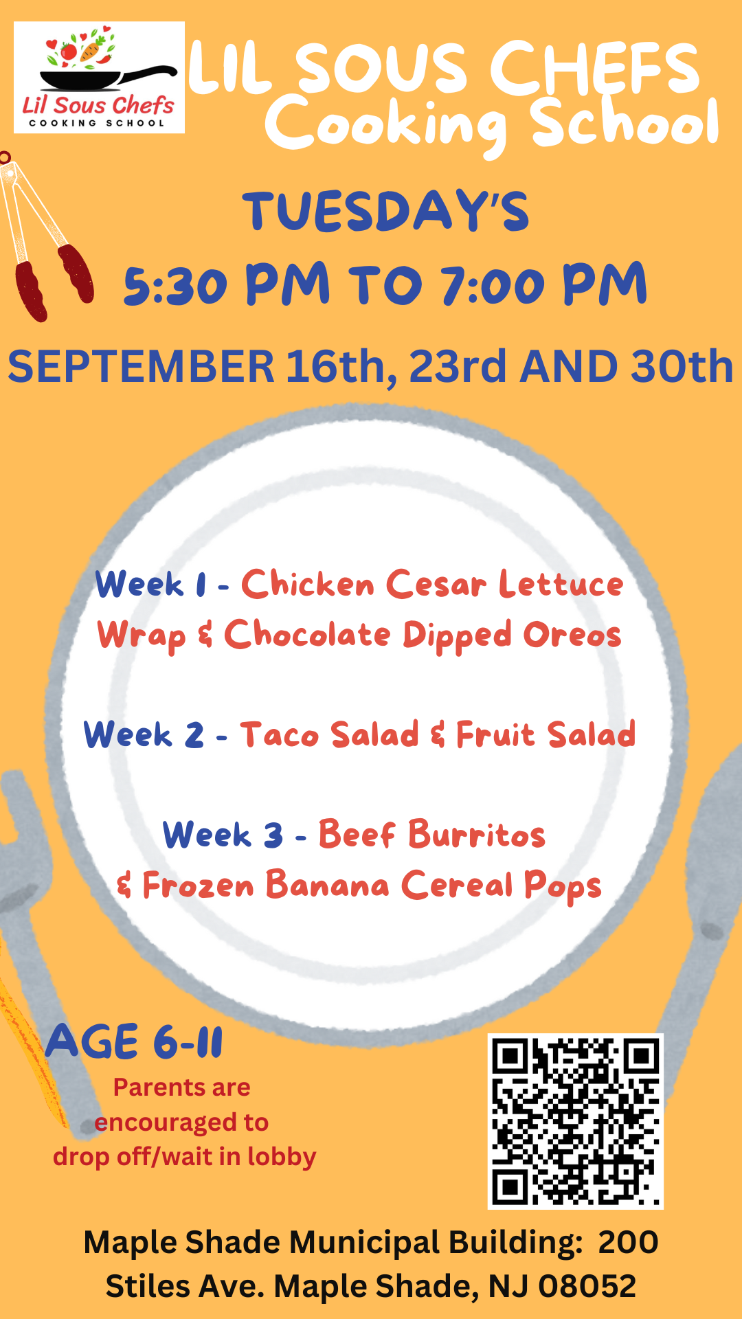 September 3 week Series – Lil Sous Chefs Cooking School | Fun Cooking ...